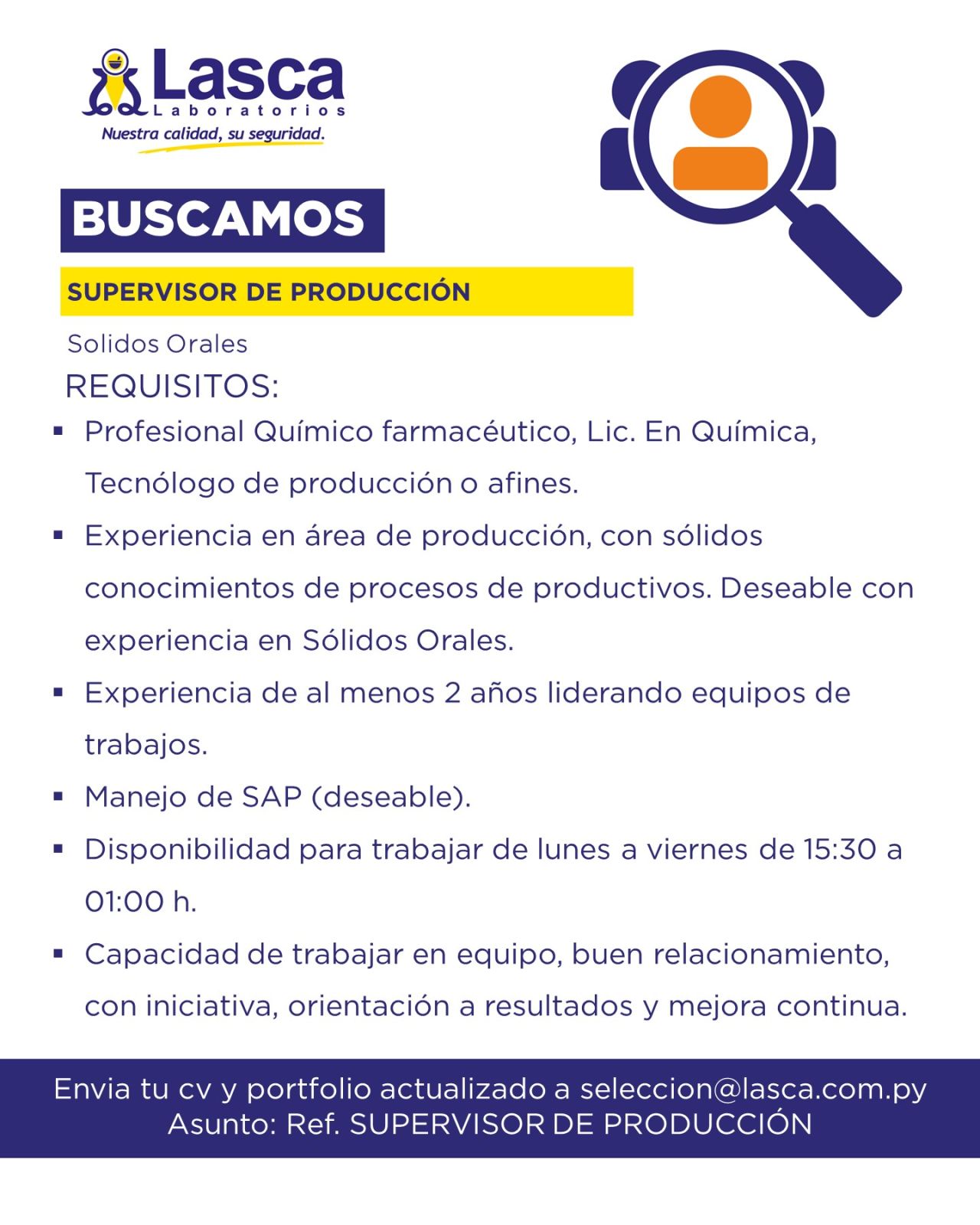 Lasca Laboratorios - Trabaja con nosotros